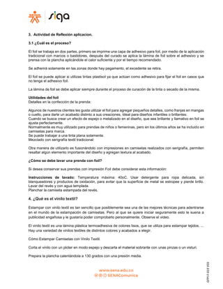 Vinilo Textil - Foil | PDF