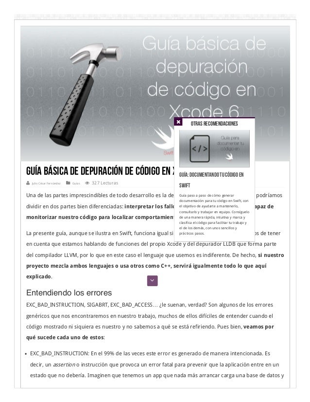 Guía básica de depuración de código xcode 6 apple coding Guía básica de depuración de código xcode 6 apple coding