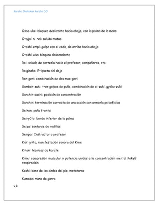 Guia basica del KARATE SHOTOKAN KARATE DO | DOCX