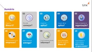 Bloco K: entenda a nova obrigatoriedade do Sped Fiscal | PPTX