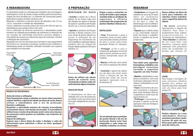 Rebarbar e cortar com uma rebarbadora