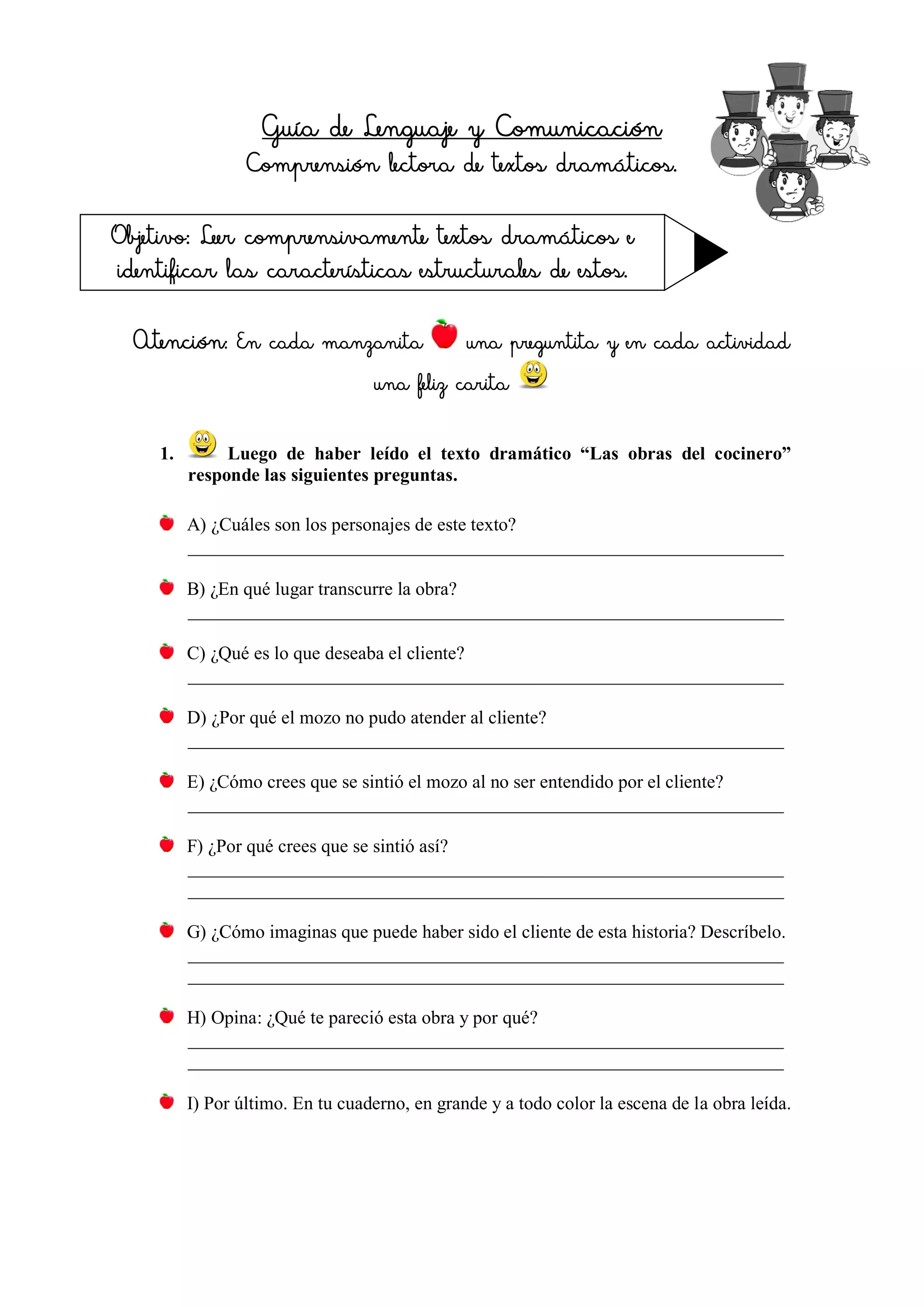 Guia comprensión textos dramáticos | PDF