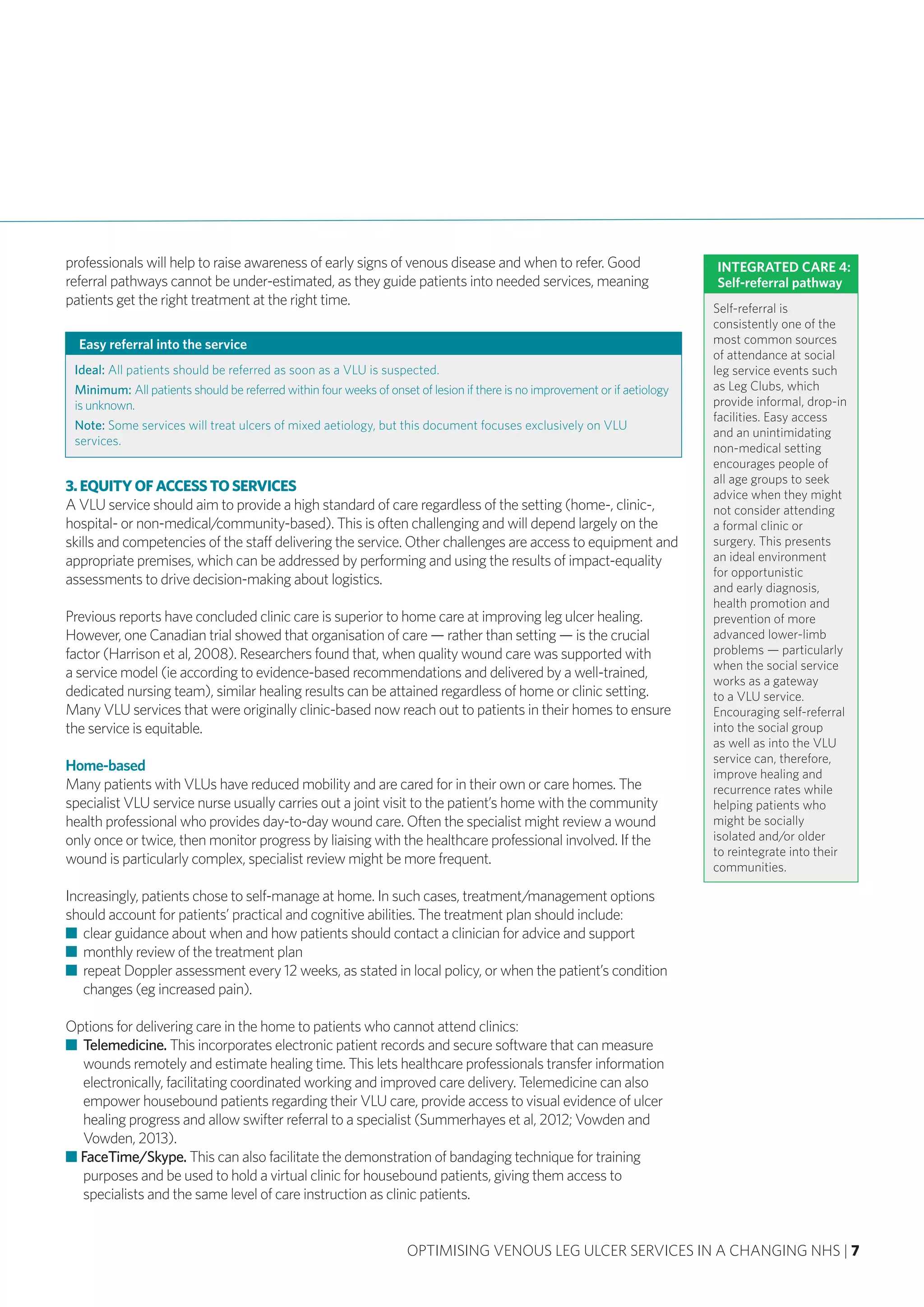 Optimising venous leg ulcer services in a changing NHS: A UK consensus ...