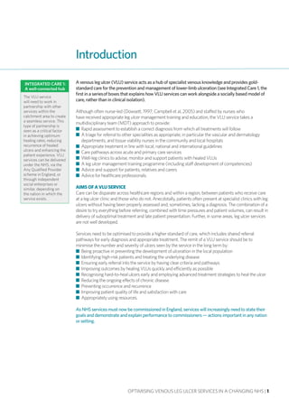 Optimising venous leg ulcer services in a changing NHS: A UK consensus ...