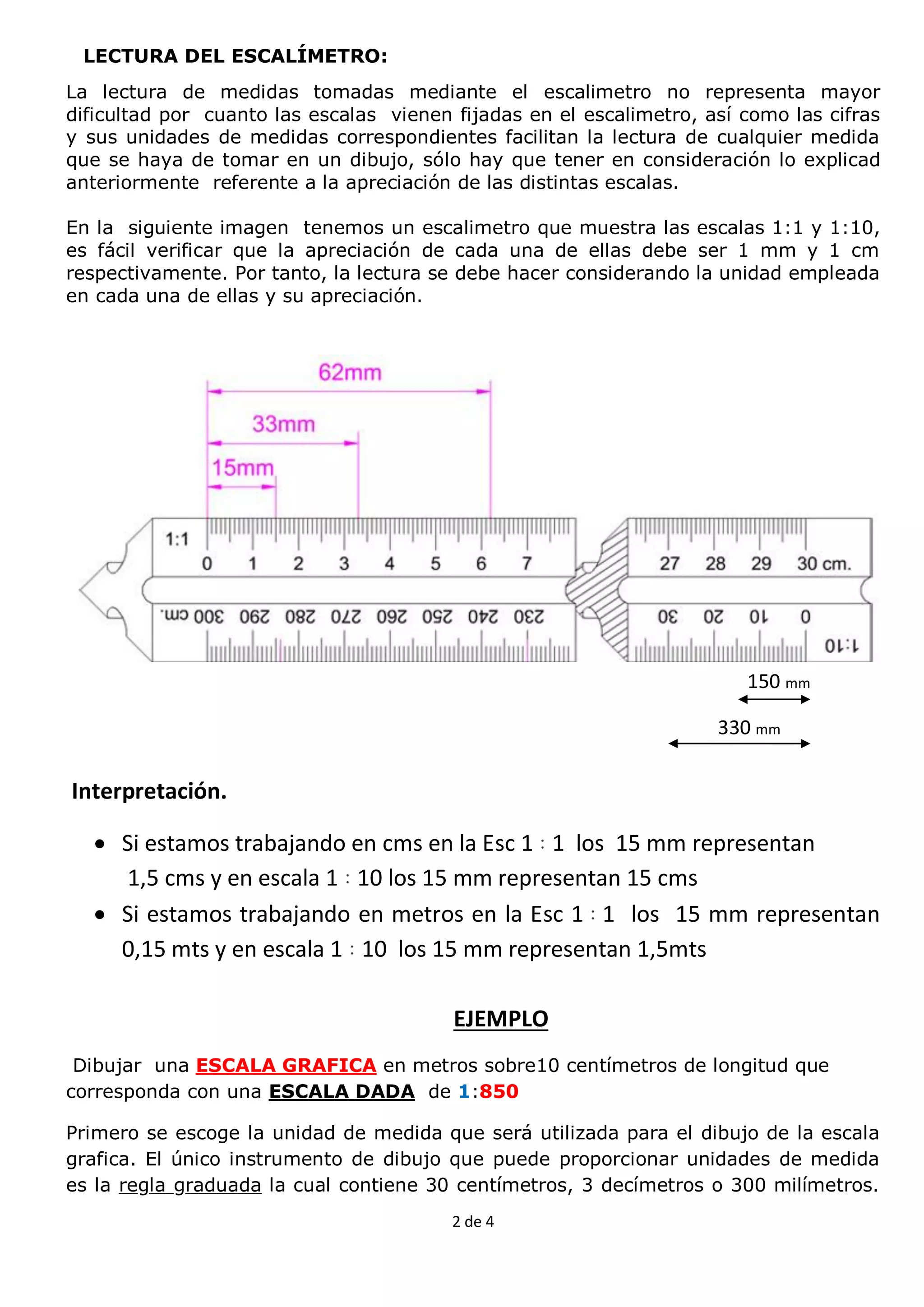 Guia construccion de escala grafica a partir de escala numerica dad por ...