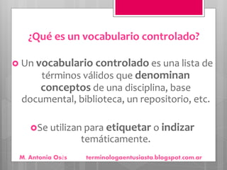Guía Práctica para la Elaboración de un Vocabulario Controlado | PDF