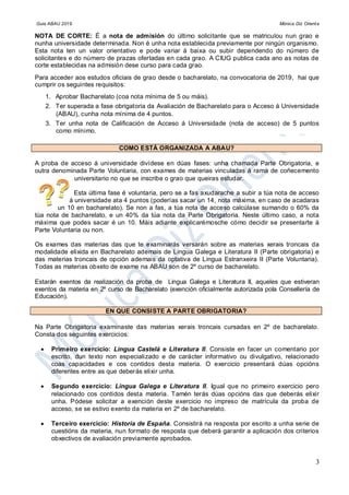 Guia da ABAU e acceso á universidade 2019 | PDF