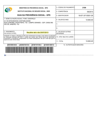 Guia da previdência social gps | PDF