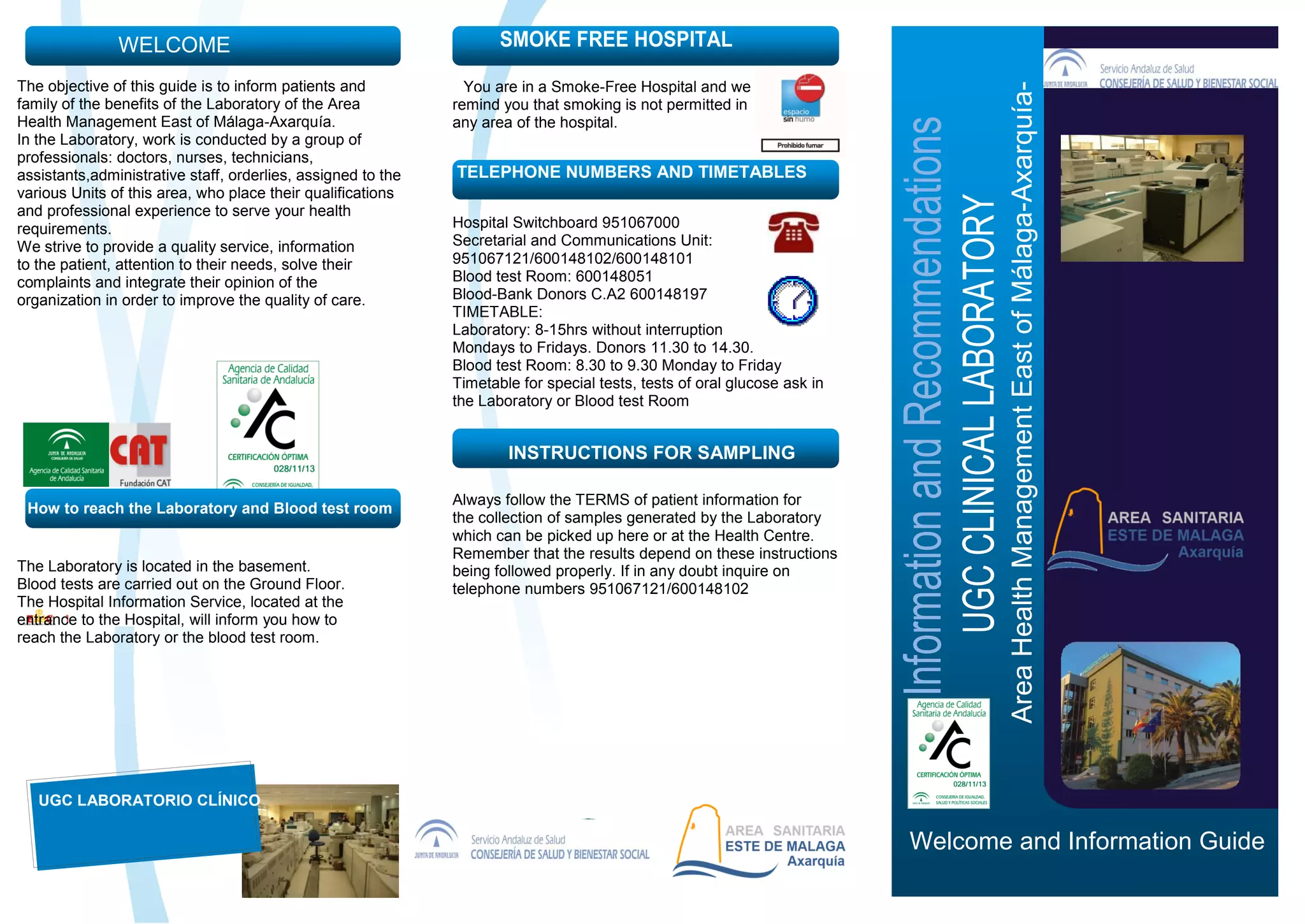 English reception guide for laboratory department | PDF