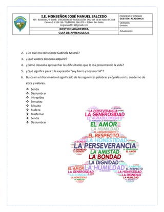 GUIA DE APRENDIZAJE ETICA Y VALORES | PDF