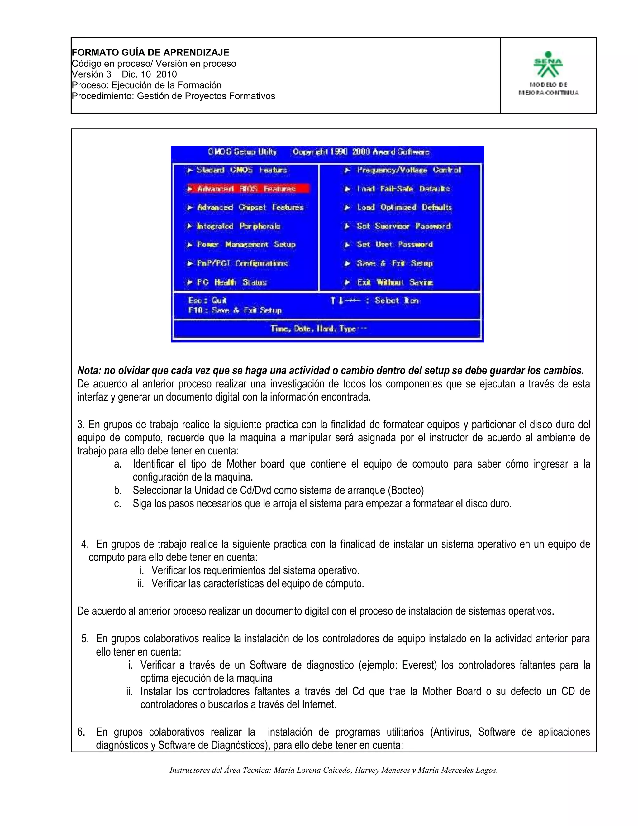 Guia de aprendizaje instalacion sistemas operativos | DOCX