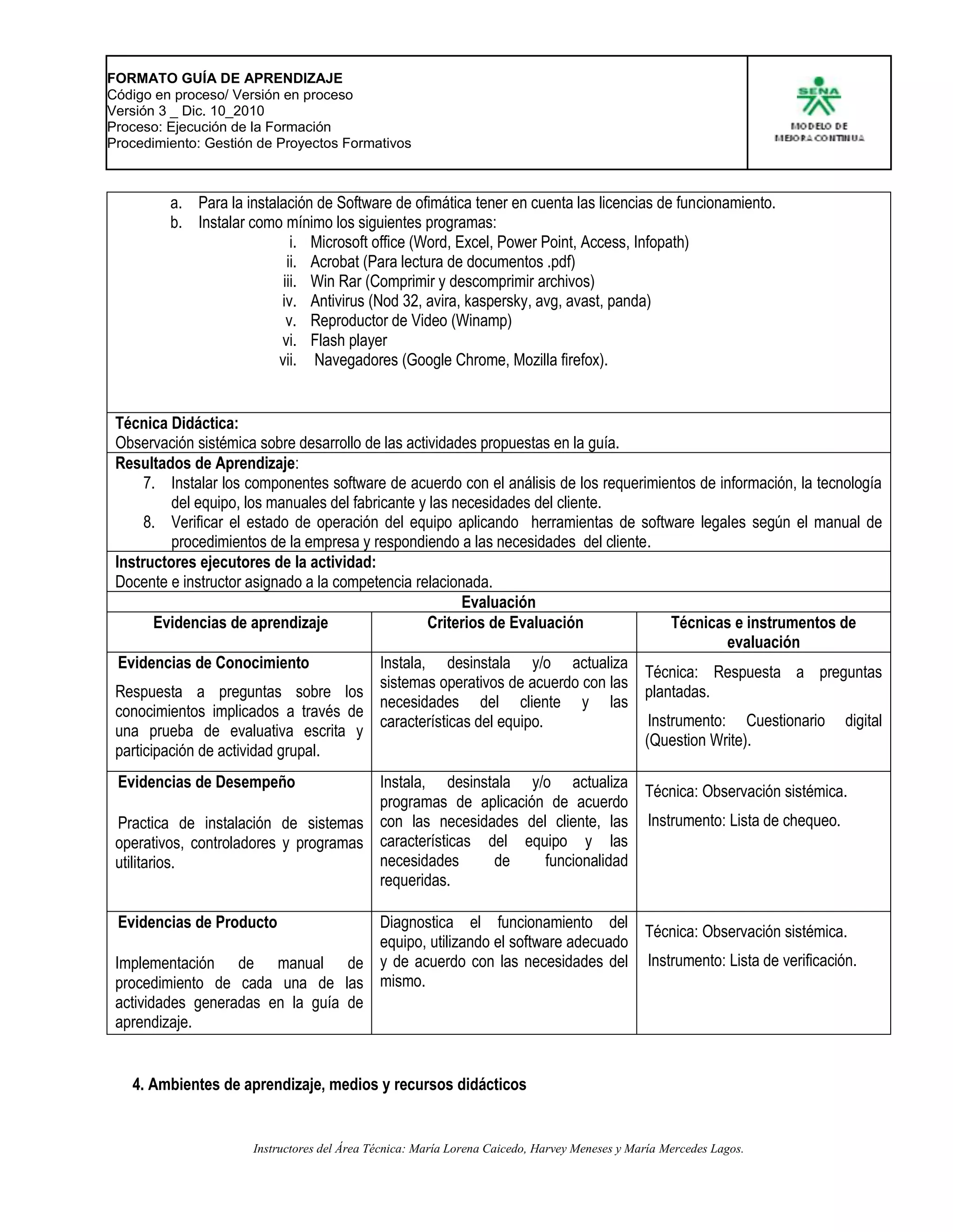 Guia de aprendizaje instalacion sistemas operativos | DOCX