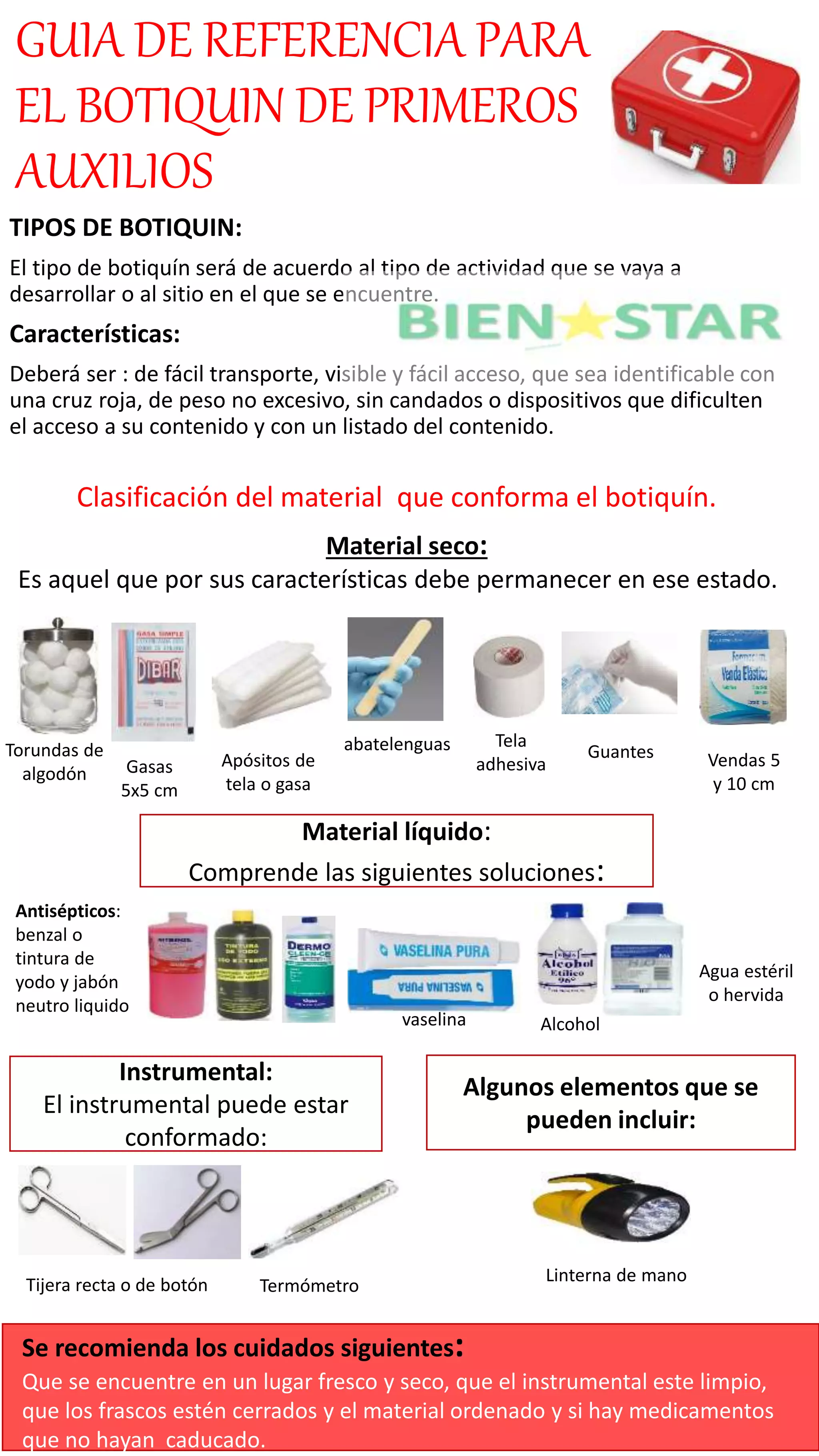 Botiquín de primeros auxilios | PPTX