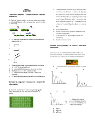 Guia de cinematica (1) | DOCX