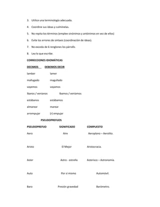 Guia de español resumen | DOCX