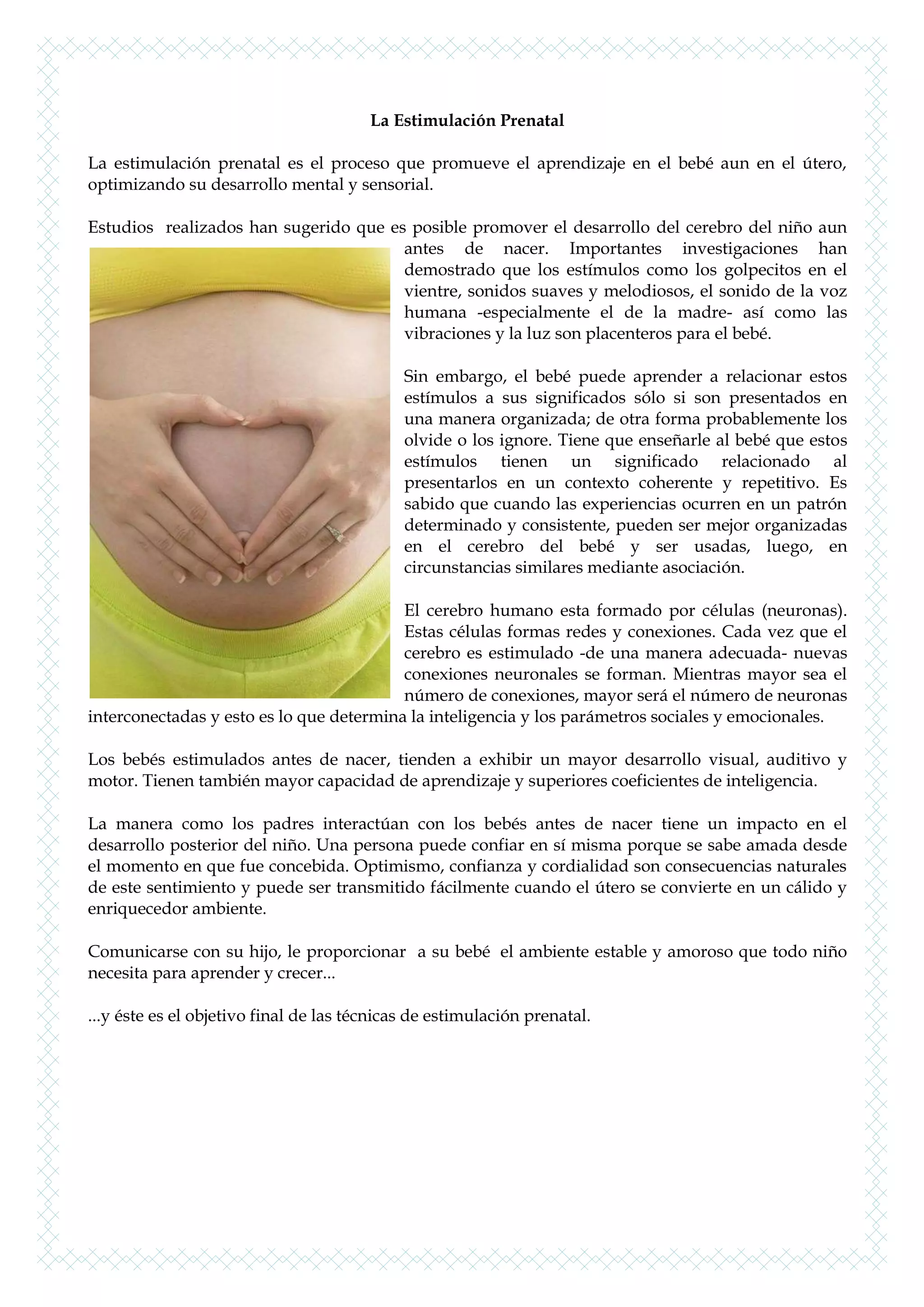 Guia de estimulación prenatal | DOCX | Pregnancy | Reproductive Health