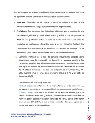 Guía de estudio cal y cemento | PDF
