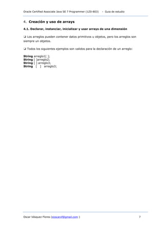 Guia de estudio OCA Java SE 7 Programmer | PDF