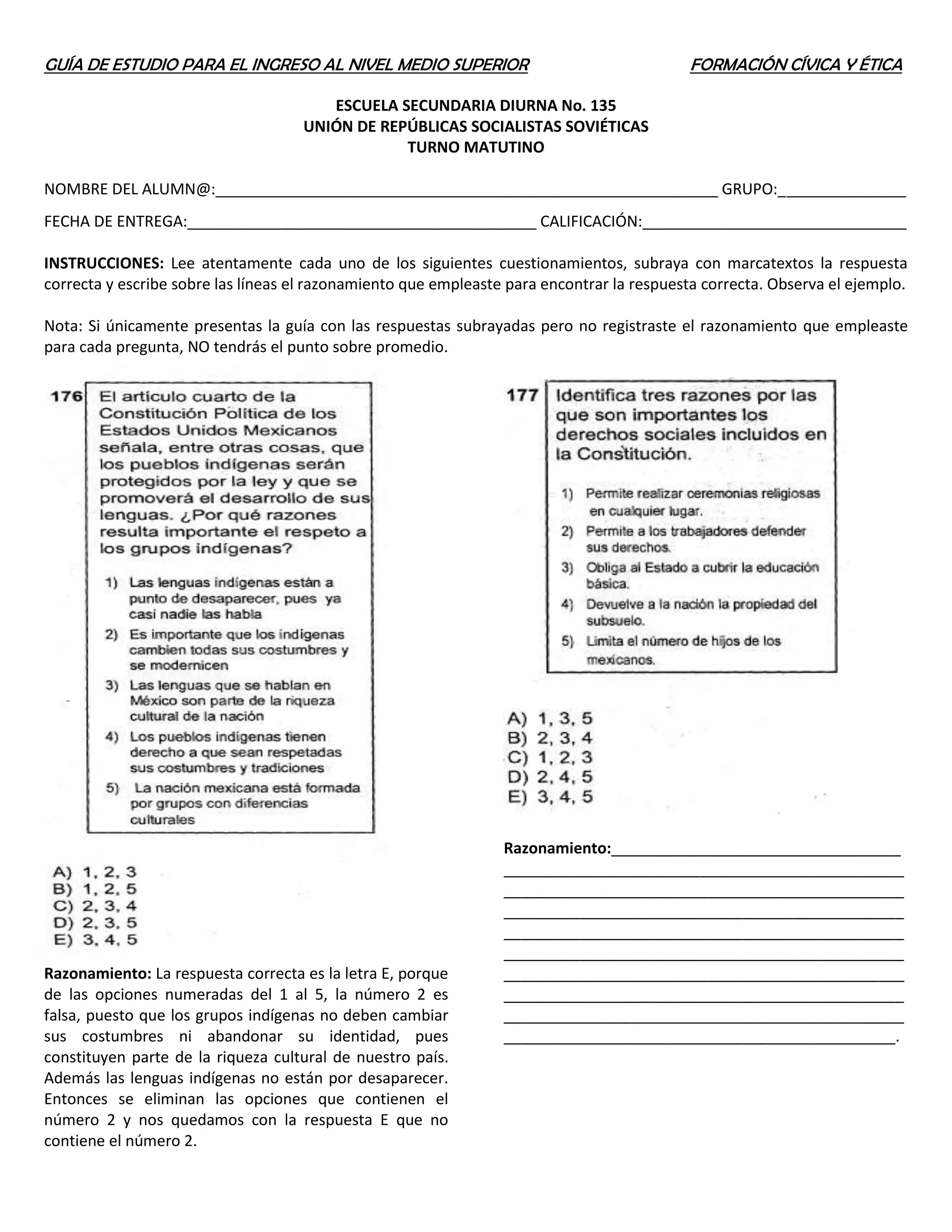 Guia De Estudio Para El Examen Comipems Foce Pdf