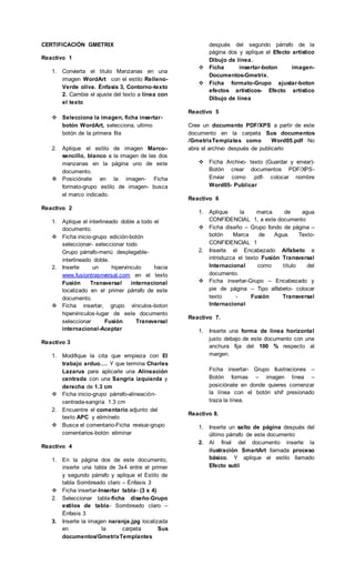 Guia de examen Gmetrix | DOCX