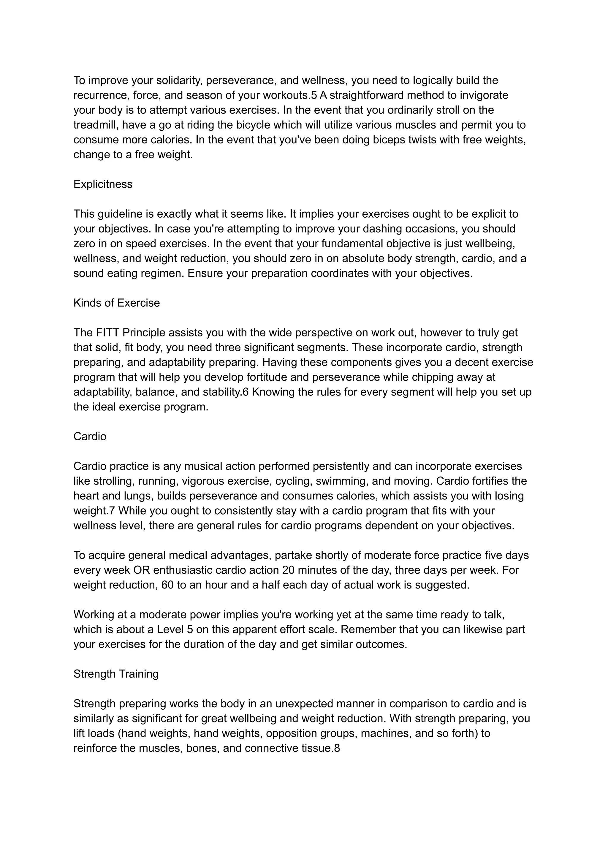 A Guide to Exercise for Beginners | PDF