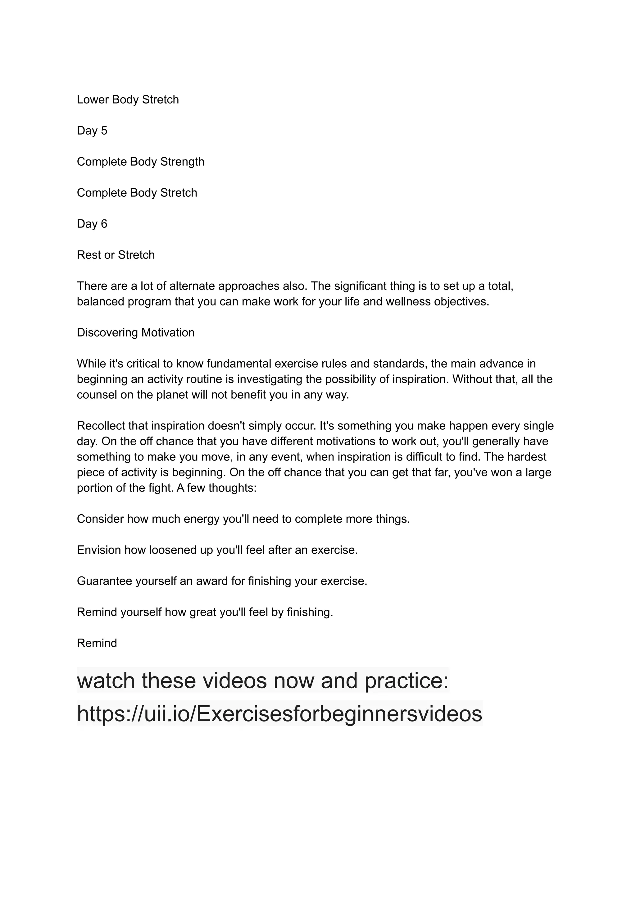 A Guide to Exercise for Beginners | PDF