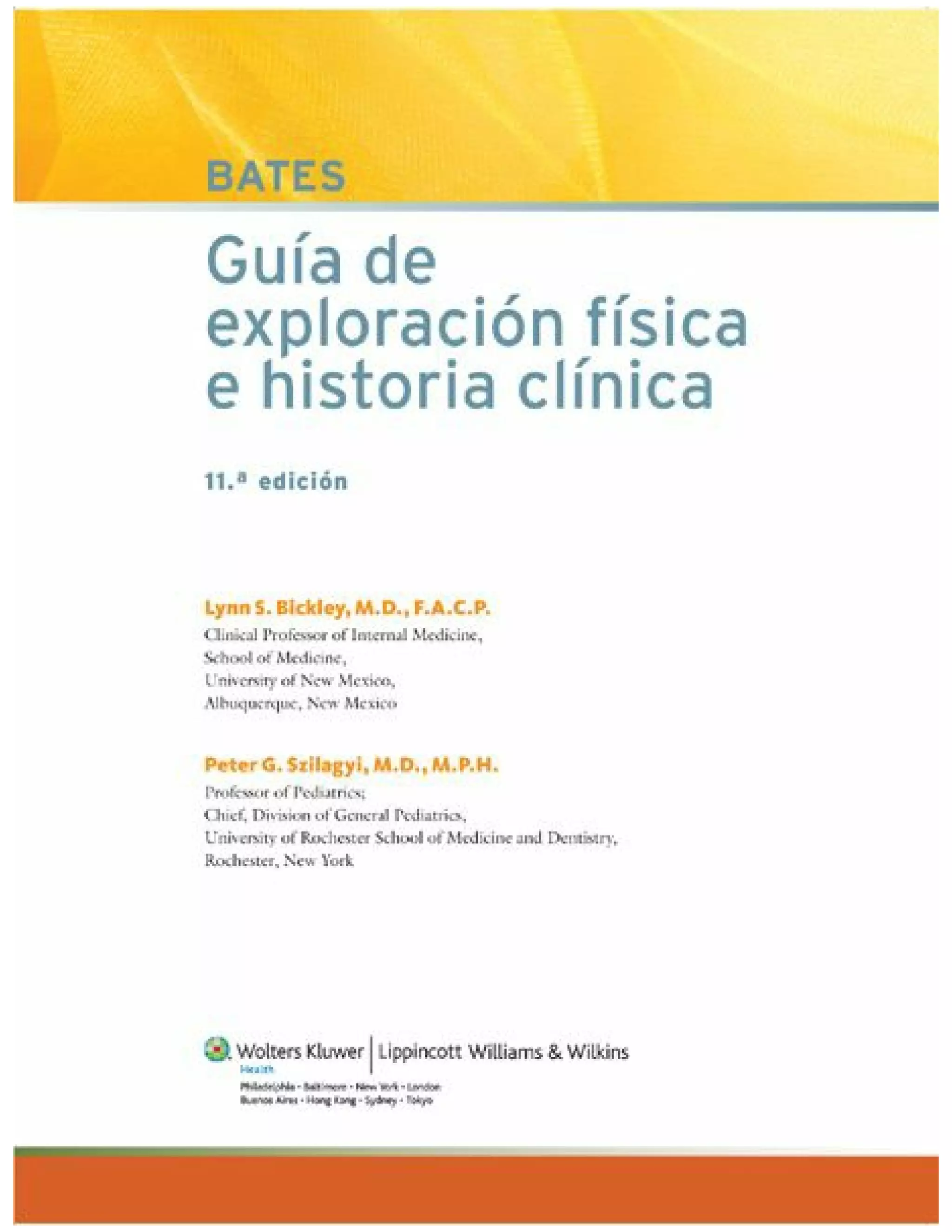 Guia de exploracion fisica e historia clinica de bates 11º edicion | PDF