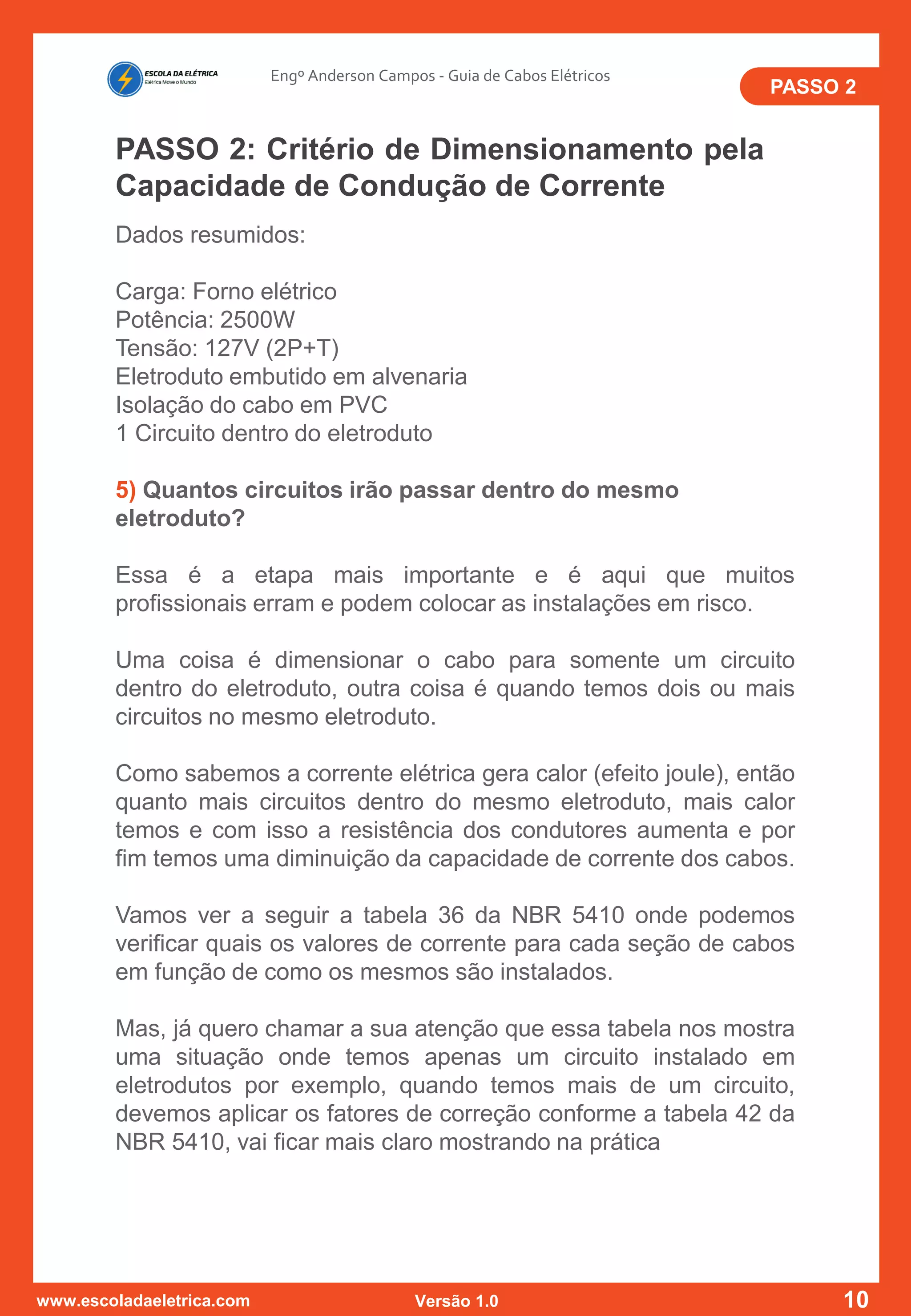 Guia definitivo dimensionamento de cabos elétricos - eng. anderson | PDF