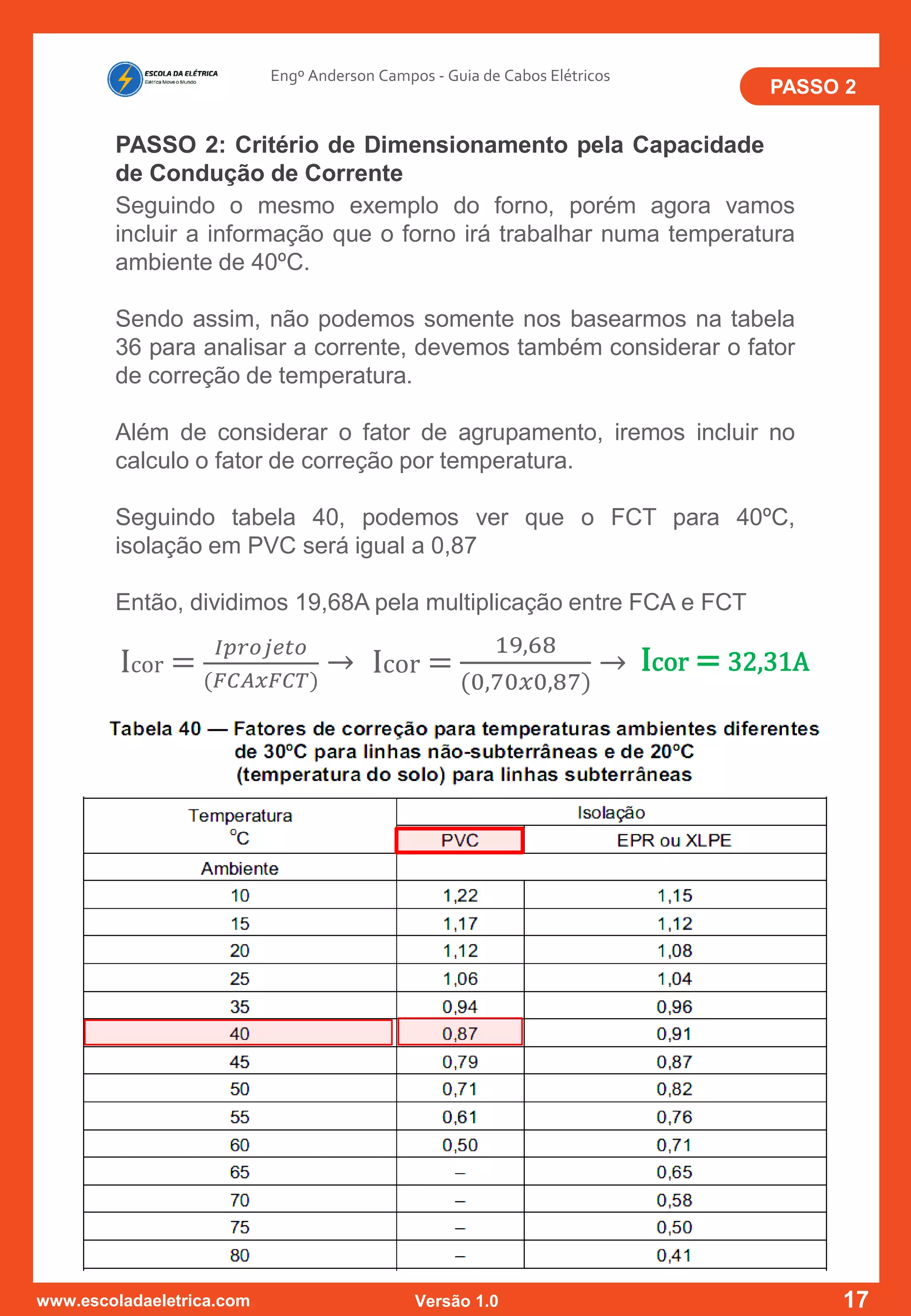 Guia definitivo dimensionamento de cabos elétricos - eng. anderson | PDF