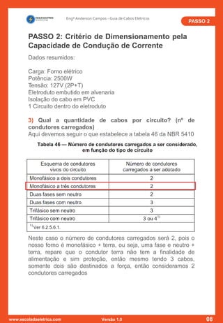 Guia definitivo dimensionamento de cabos elétricos - eng. anderson | PDF