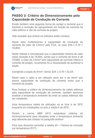 Guia definitivo dimensionamento de cabos elétricos - eng. anderson | PDF