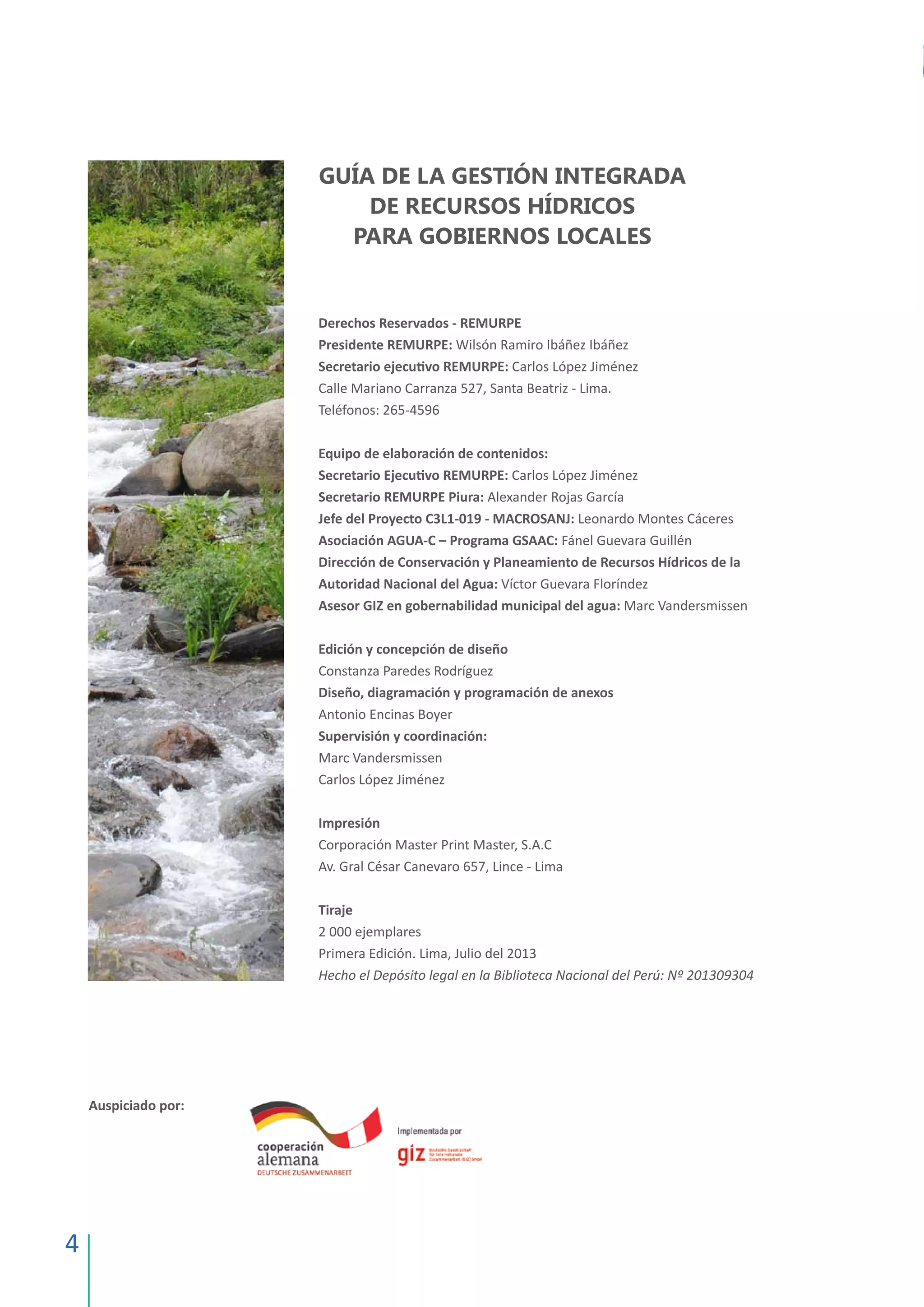 Guia de gestion recursos hidricos para gobiernos locales | PDF
