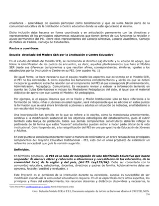 Guía de inclusión modelo SER al PEI (departamental) | PDF