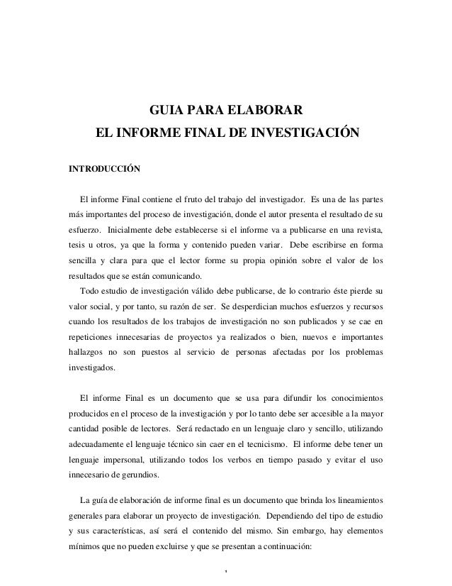 Introduccion De Un Informe