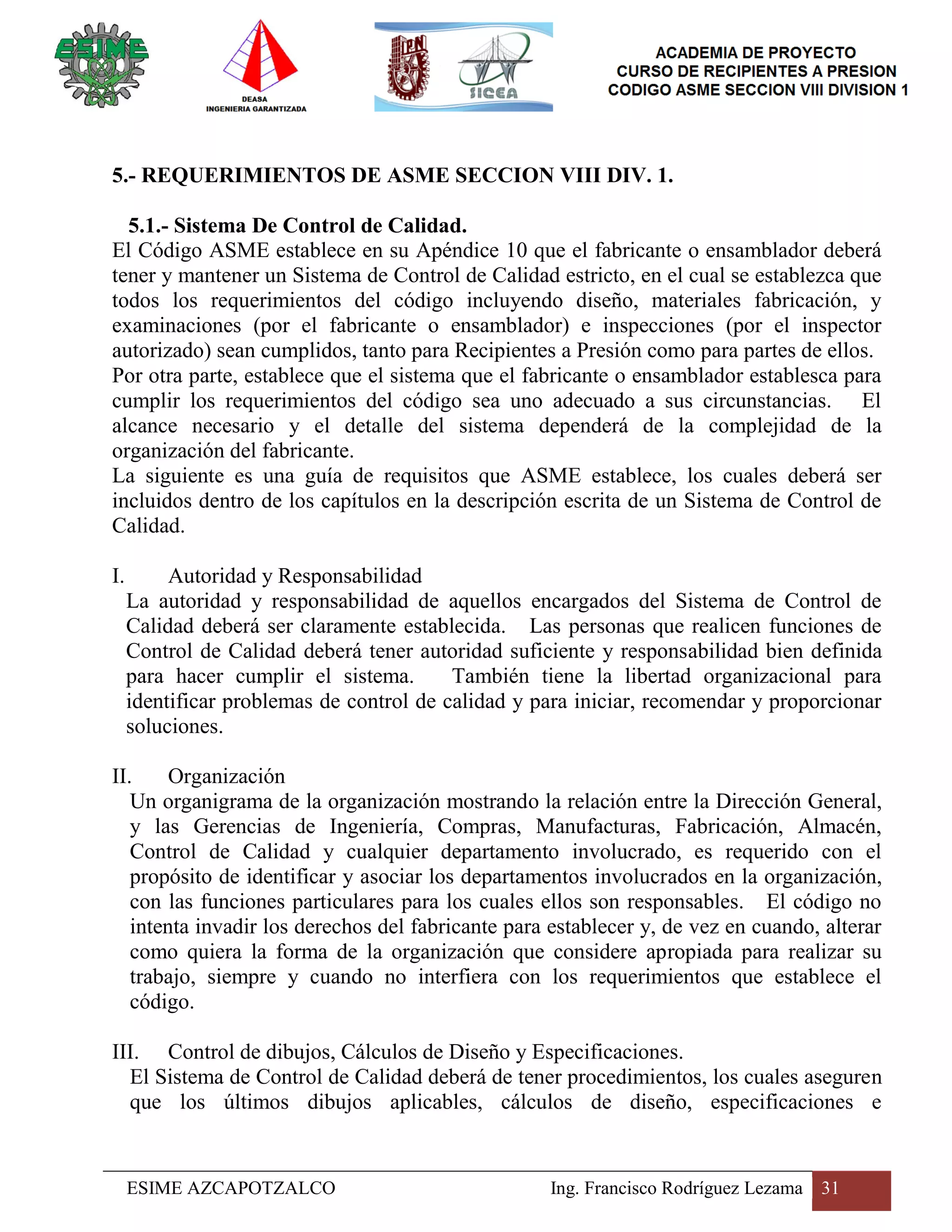 Guia del codigo asme seccion viii division 1 tomo 1 | PDF