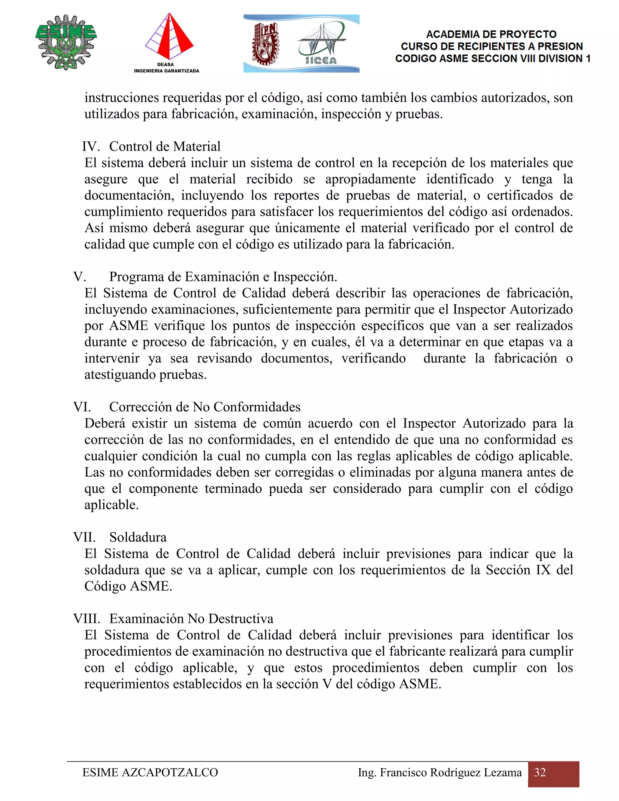 Guia del codigo asme seccion viii division 1 tomo 1 | PDF