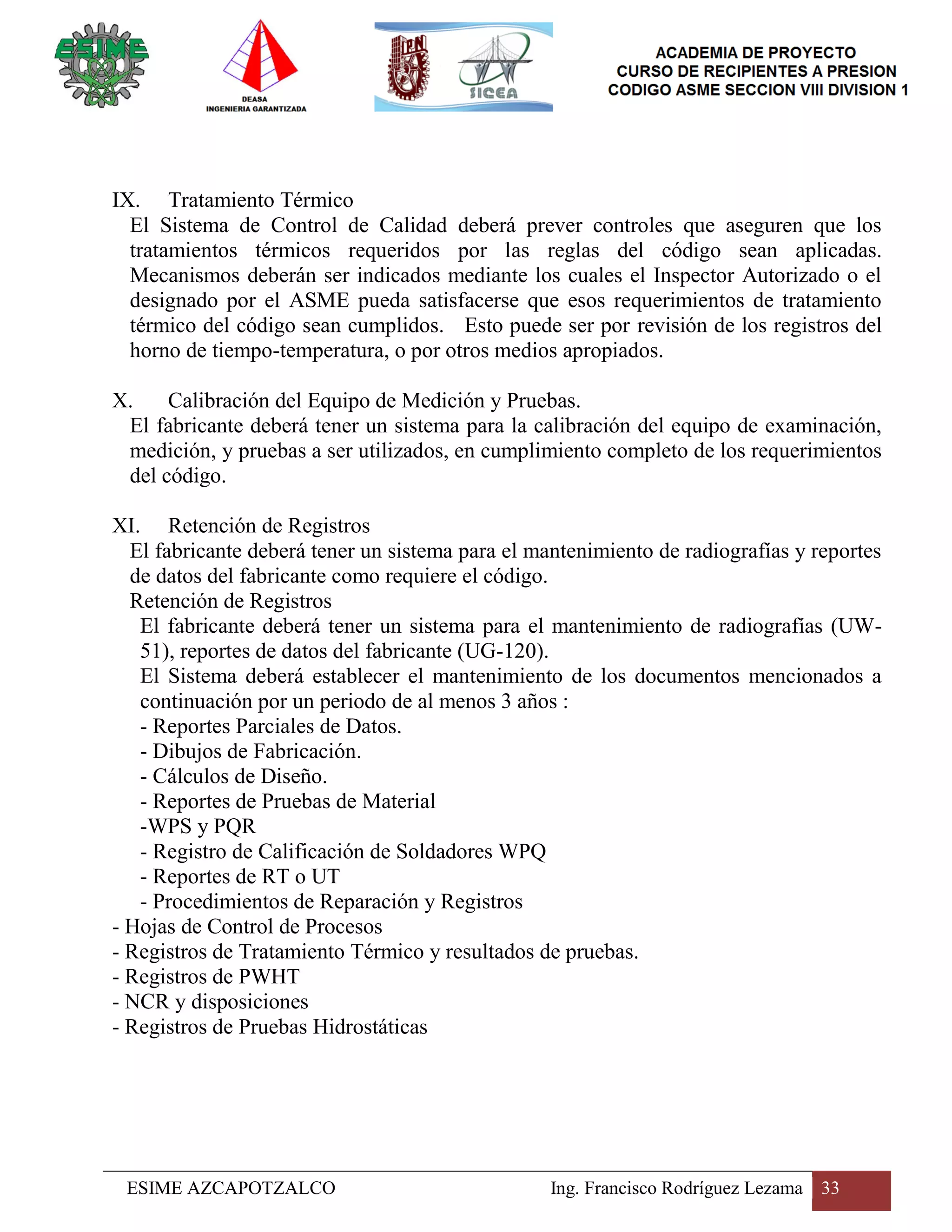 Guia del codigo asme seccion viii division 1 tomo 1 | PDF