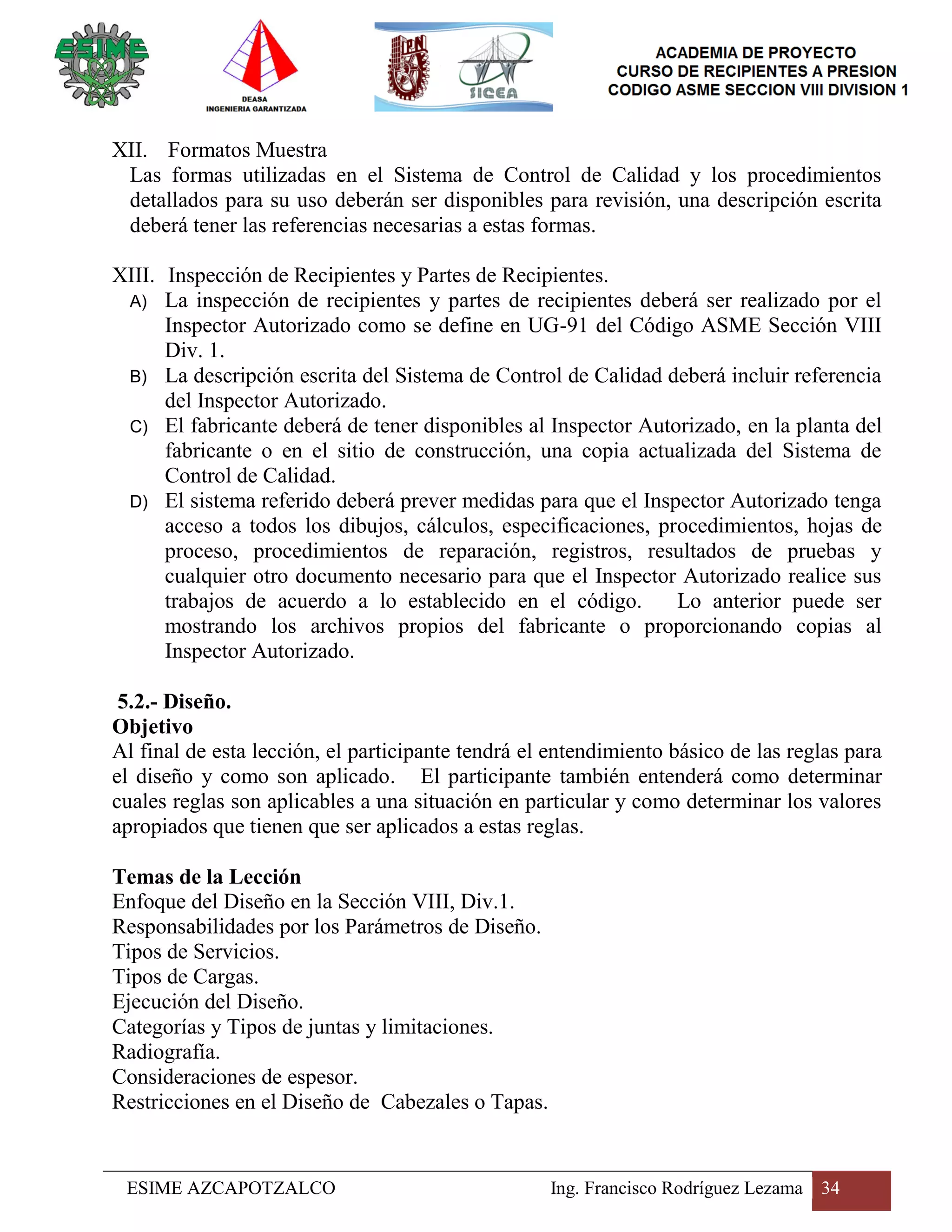 Guia del codigo asme seccion viii division 1 tomo 1 | PDF