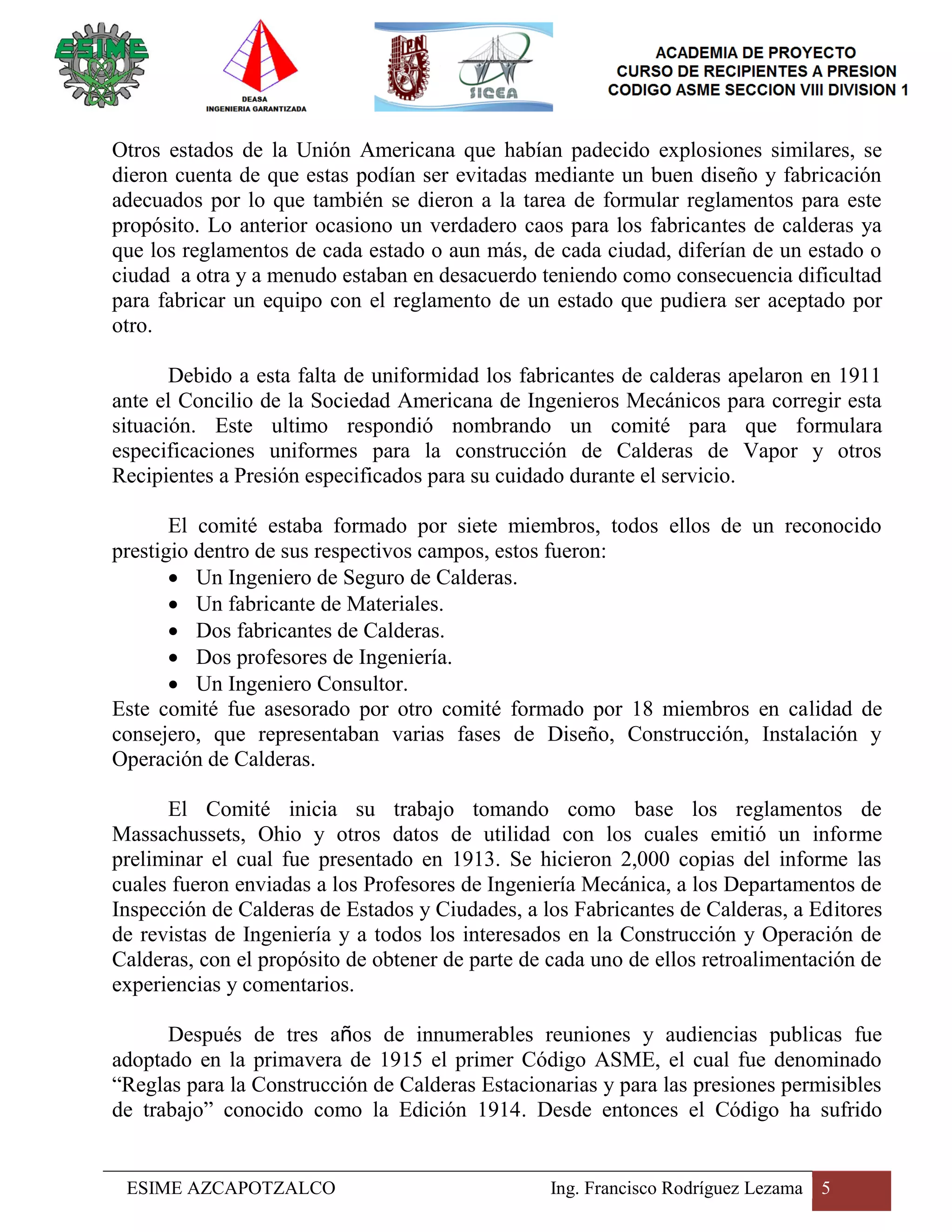 Guia del codigo asme seccion viii division 1 tomo 1 | PDF