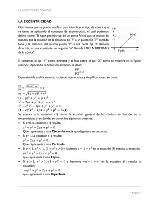 Guia de matematica las secciones conicas-teorias | PDF
