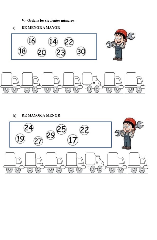 Guia de matematicas 1º básico orden numérico Guia de matematicas 1º básico orden numérico