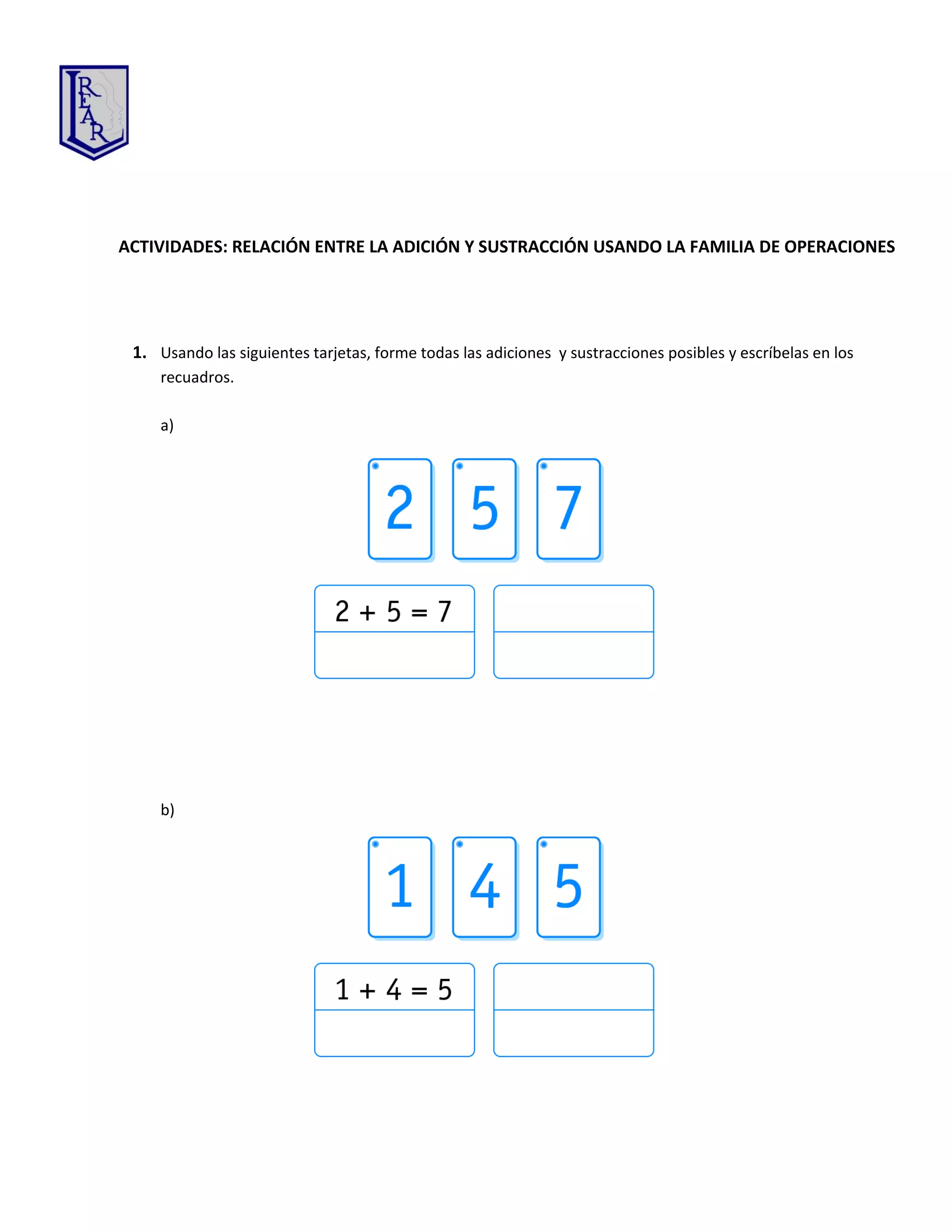 Guia de matematica segudo basico familia de operaciones | DOC