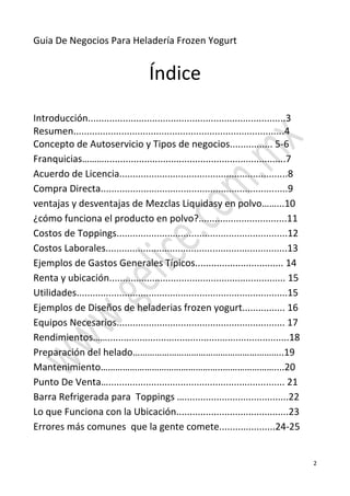 Guia de negocios para heladeria frozen yogurt | PDF