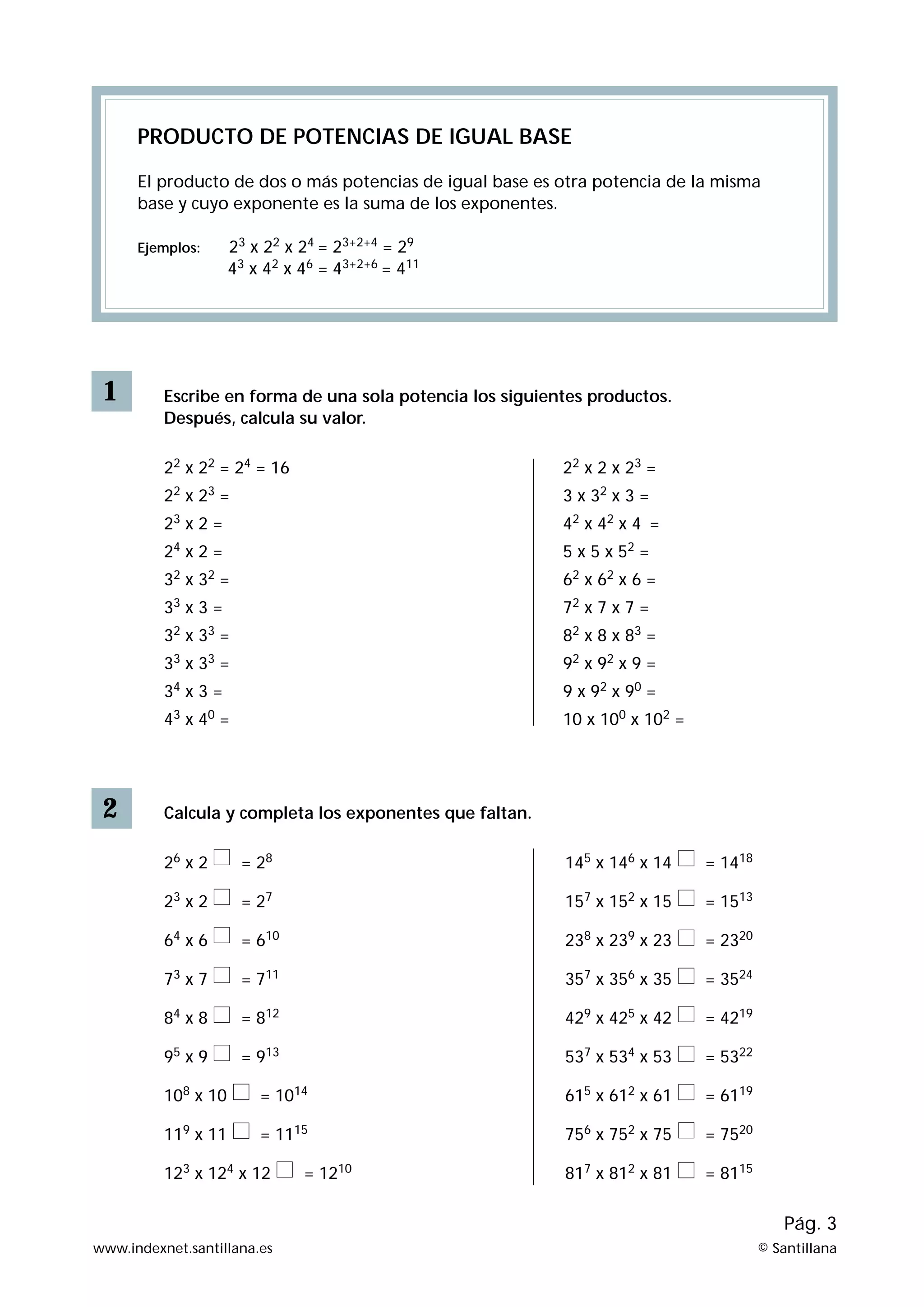 Guia de potencias 7 b multiplicacion y divicion | PDF