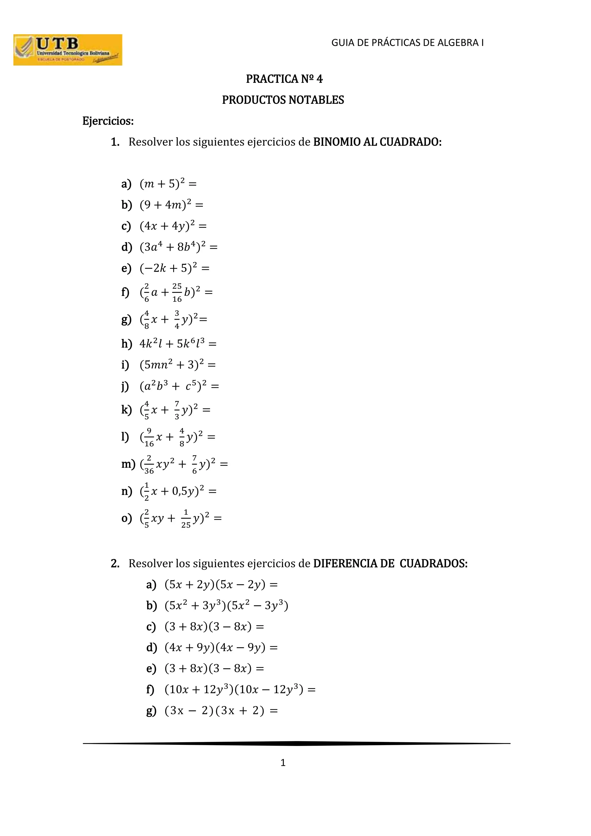 Guia de practicas productos notables | PDF