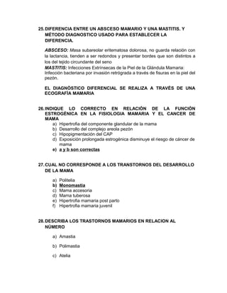 Guia de preguntas modulo de mama | DOC