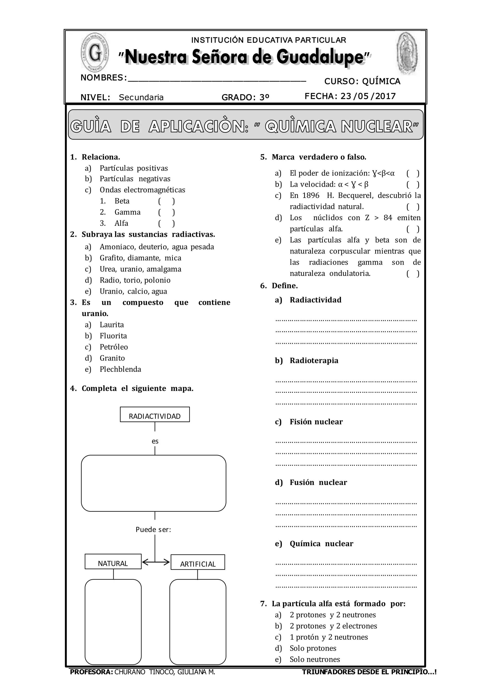 Guia de quimica nuclear | DOCX