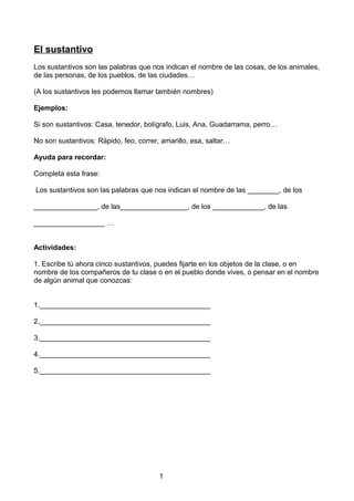 Guia de sustantivos 2 BASICO | DOC