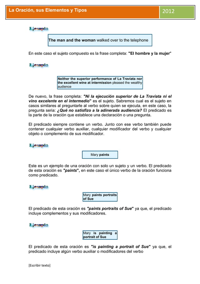 Guía de tipos de oraciones | PDF