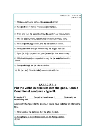 CONDITIONAL SENTENCES (RULES AND EXERCISES) | PDF